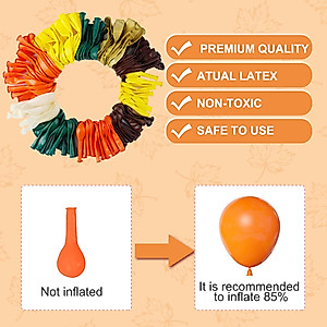 187Pcs Thanksgiving Balloons Garland Arch Kit, Thanksgiving Party Decorations Orange Yellow Burgundy Green Balloon Maple Leaves for Birthday Friendsgiving Little Pumpkin Baby Shower Party Supplies