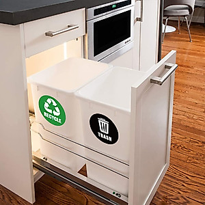 18pcs 5 INCH Bins Recycling Stickers Garbage Classification Label Large Garbage Can Recycle Stickers Waste Bin Decals Garbage Classification Bin Reminding Stickers Sorting Sticker Label Stickers