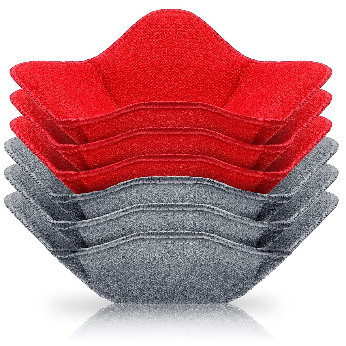 6 Pieces Bowl Holder Microwave Bowl Cozy Small Bowls Holder Bowl Potholders for Microwave Hot Plate Bowl Food Temperature for Home Kitchen Key Holder Sponge and Microfiber
