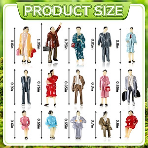 Hungdao 100 Pcs Small 1: 87 Ho Scale Tiny People Figurines Miniature People Figurines Sitting Standing Tiny People Model Trains Architectural People Painted Figures for Park Street Miniature Scenes