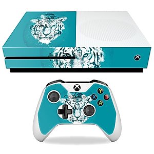MightySkins Skin Compatible with Microsoft Xbox One S - White Tiger | Protective, Durable, and Unique Vinyl Decal wrap Cover | Easy to Apply, Remove, and Change Styles | Made in The USA