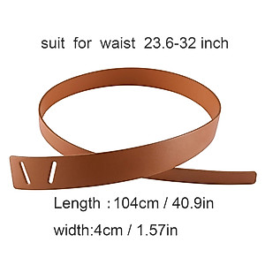 CHIC DIARY Women Fashion Knot Belt for Dress Jeans PU Leather Tie Waist Belt No Buckle Cinch Belt (Coffee)