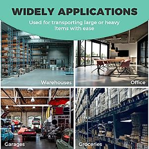 KUAFU Platform Truck Flat Push Cart Dolly Heavy Duty Hand Trucks with 360 Degree Swivel Rubber Wheels 2000lb Weight Capacity 24x48 Large Size Cart