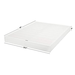 Amazon Basics Smart Box Spring Bed Base, 9-Inch Mattress Foundation - Queen Size, Tool-Free Easy Assembly