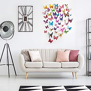MOZUVE 120pcs Butterfly Wall Decor, Removable 3D Butterfly Wall Decals, Butterflies Decoration Suitable for DIY Kids Nursery, Bedroom Decor, TV wall, Wedding, Birthday etc