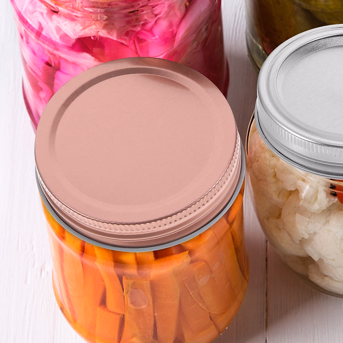 BESTonZON 12pcs Sturdy Mason Jar Covers Multipurpose Reusable Canning Lids for Leakproof Sealing Convenient Jar Covers for Home Canning and Preservation