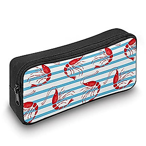 Shrimp Watercolor Pencil Case Pencil Pouch Coin Pouch Cosmetic Bag Office Stationery Organizer