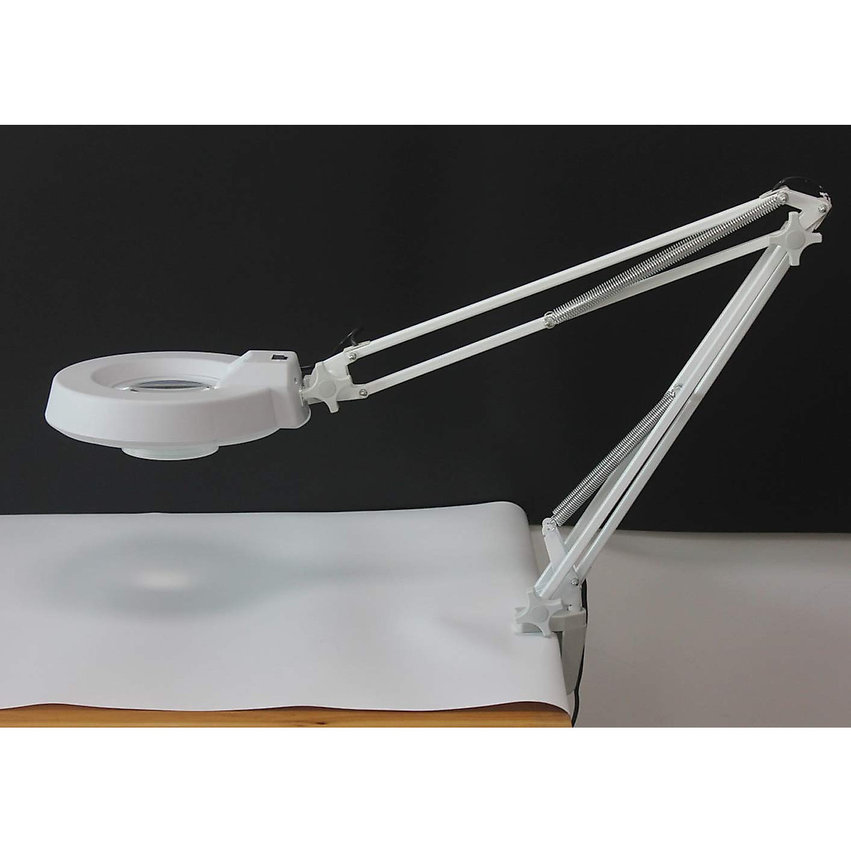 LED Magnifying Lamp, 10X Clamp-On Magnifier Desk Table Task Lamp Lens Diopter with Adjustable Swivel Arm