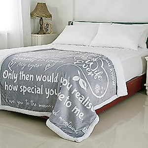 Wife Happy Anniversary Blanket Gifts - Luxurious Throw Blankets with Loving Messages for Birthday Gift for Her | Snuggly Soft Wife Blanket from Husband for Valentine's Day Wife Gifts | 50" X 60"