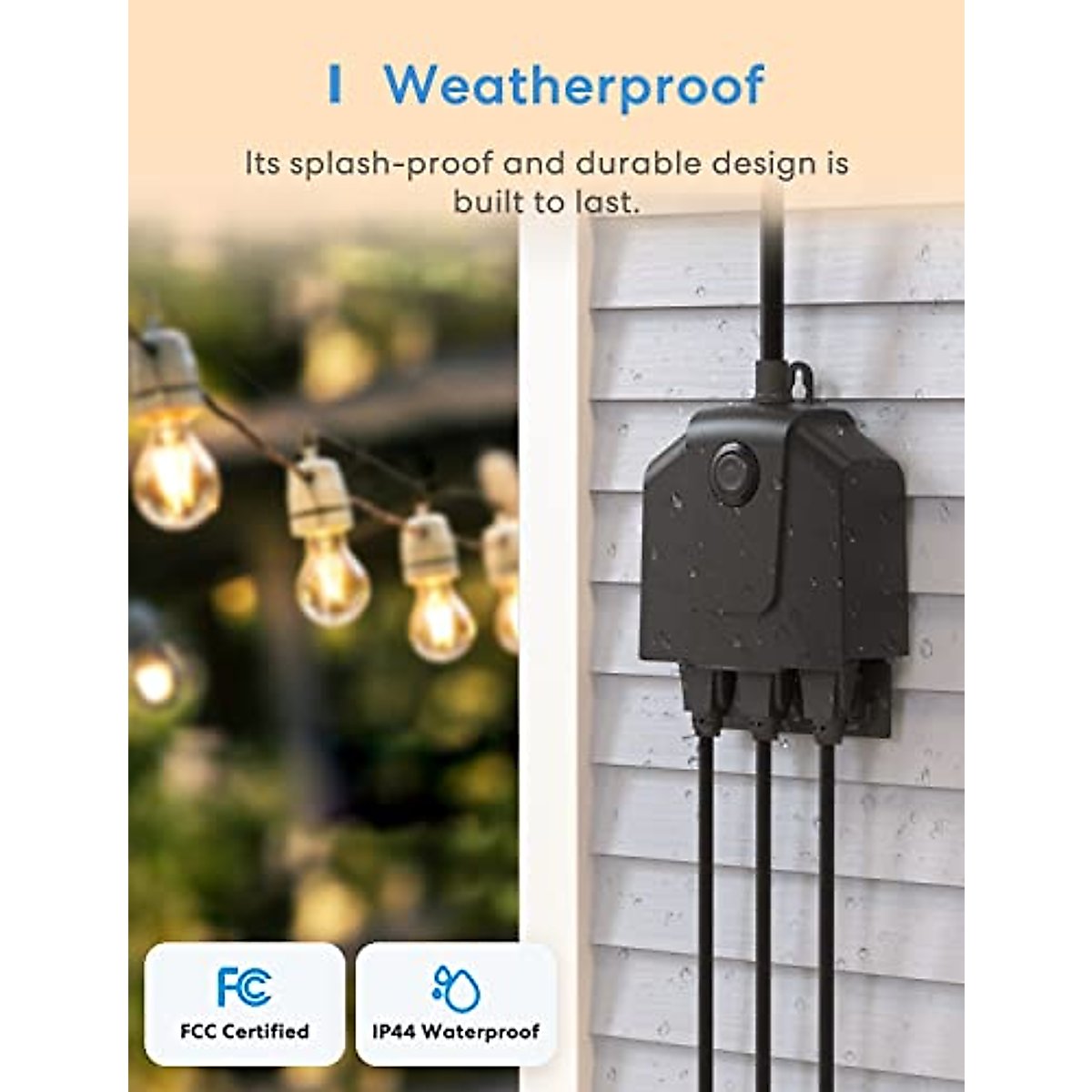 Outdoor Smart Plug, meross Outdoor Wi-Fi Outlet with 3 Independent Sockets Compatible with Apple Homekit, Alexa and SmartThings, Voice & Remote Control, Timer, 2.4 GHz only