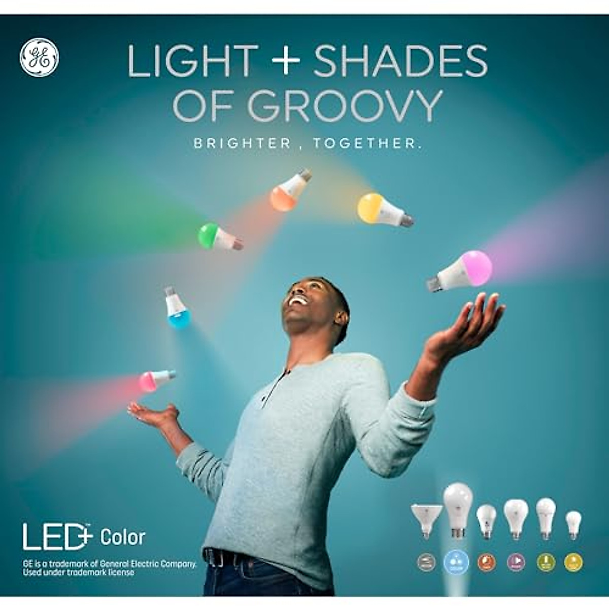 GE Lighting LED+ Color Changing Light Bulb, 2 Color Settings, No App or Wi-Fi Required, Remote Included, A19 Light Bulb (1 Pack)