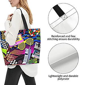 ASYG Retro Memphis Style 80s 90s Sling Bag Funny Retro 80s 90s Tote Bag For Women Men Teens