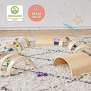 ECR4Kids Wooden Tunnels and Arches, Block Play, Natural, 10-Piece