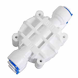 1/4" Tube 4 Way Port Auto Shut Off Valve with Push Fittings For RO Reverse Osmosis Water Filter System (1)