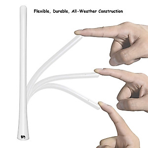 ONE250 7" inch Flexible Antenna, Compatible with Ford F-Series (F-150 F-250 F-350 Super Duty Ford Raptor Ranger Trucks 1997-2024) - Designed for Optimized FM/AM Reception (White)