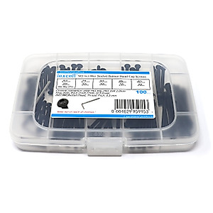 iexcell 100 Pcs M3 x 20/25/30/35/40 Alloy Steel 10.9 Grade Hex Socket Button Head Cap Screws Bolts Assortment Kit, Black Oxide Finish