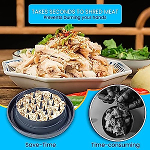 Konvivial Living Pro Chicken Shredder Tool Twist with Clear Lid, 9.5", Meat Shredder, Shredded Chicken, Shred Machine, Dishwasher Safe, Anti-Slip Base, BPA Free