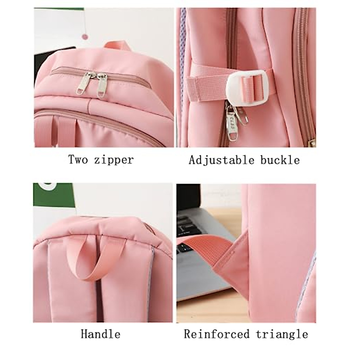 TomnuK Kawaii Backpack with Kawaii Bear Pandent (Purple)