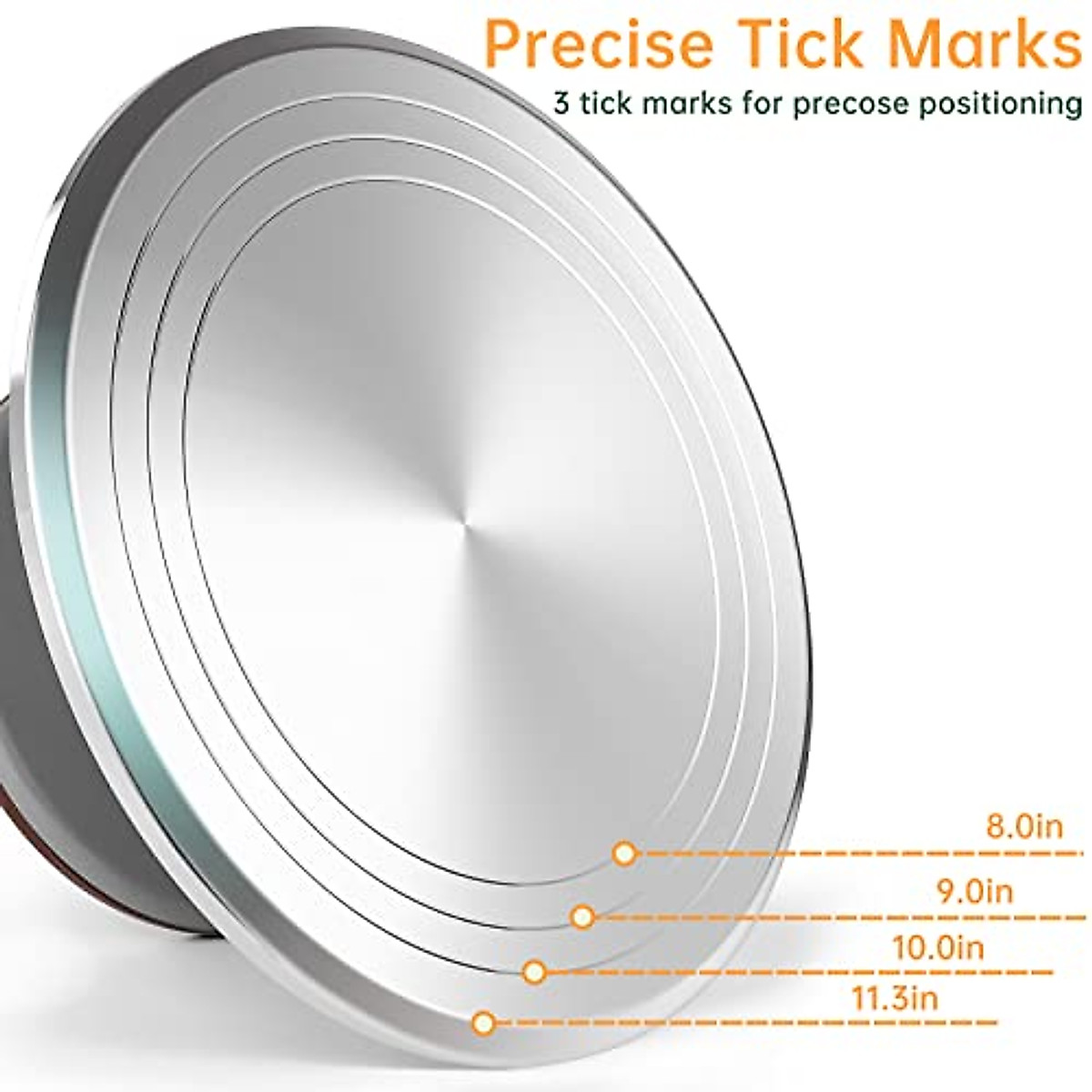 12 Inch Round Aluminum Revolving Cake Decorating Stand,Cake Turntable, Rotating Cake Stand,for Cake,Pastries and Cake Decorations