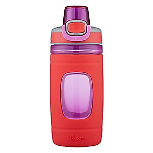 Bubba Flo Kids Water Bottle with Leak-Proof Lid, 16oz Dishwasher Safe Water Bottle for Kids, Impact and Stain-Resistant, Coral