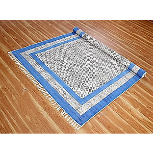 Blue Garden yoga mat Custom size rug Dining room rug Outdoor patio rug Indian handmade rug Square cotton rug Hallway runner rug Stair runner rug Rug for kitchen