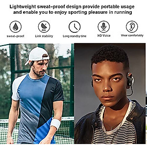 Sports Bluetooth Earbuds, Bluetooth 5.0 Over-Ear Headphones, Support TF Card and FM Radio, CVC8.0 Noise Canceling Earset 12 Hours Playtime for Running, Bicycling, Gym