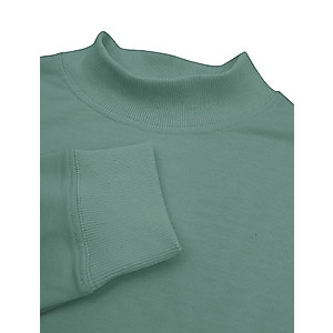 Minclouse Women's Casual Long sleeves Sweatshirt Tops Basic Loose Fit Mock Turtleneck Lightweight Tunic Pullover With Pocket (Mint,Large,Adult,Female,US,Alpha,Large,Regular,Regular)