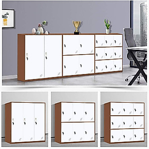 3 Door Small Bedroom Furniture,Metal Locker with Cloth Rail and Shelf,Kids Living Room Locker,Storage lockers for Office (3D)