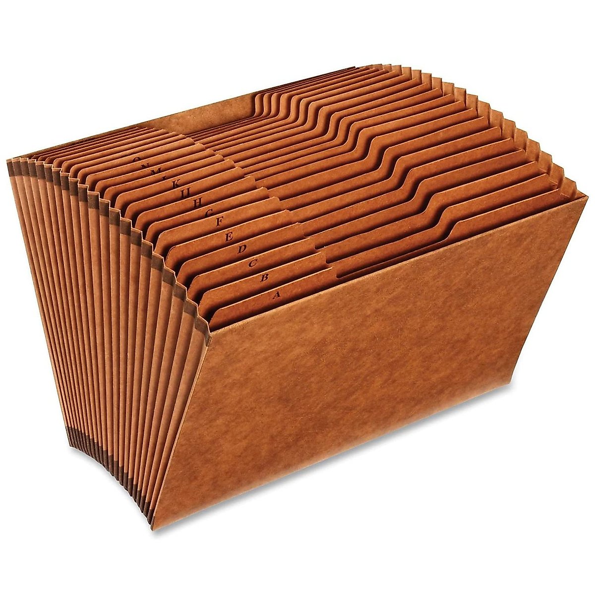 1InTheOffice Expanding File Folder Organizer, Accordion Folder with Flap, A-Z File Organizer Legal Size, Brown