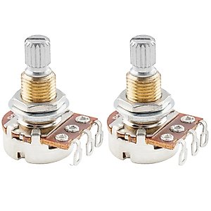 Musiclily Pro Brass Thread Mini Metric Size B25K Guitar Pots Linear Taper Potentiometers for Electric Guitar or Bass(Set of 2)