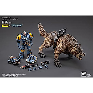 BLOOMAGE JOYTOY (BEIJING) TECH Warhammer 40K: Space Wolves Thunderwolf Cavalry Biane 1:18 Scale Action Figure, Multicolor