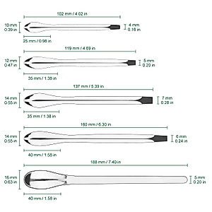 FunChem Micro Spoons, 10 pcs Set of Laboratory Micro Spoons, Sampling Spoons for Precise Weighing