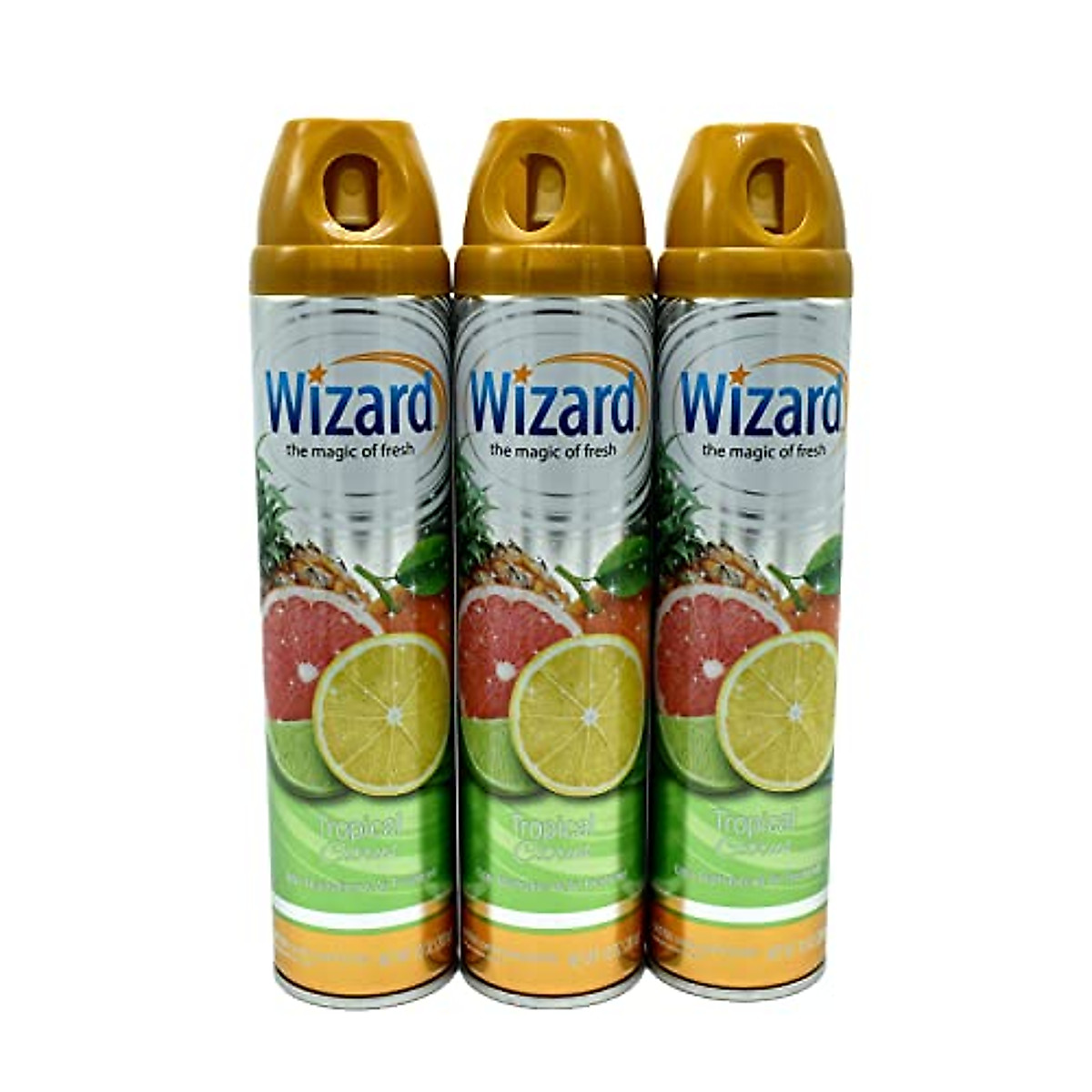 Wizard The Magic of Fresh Air Freshener 10Oz Tropical Citrus (Package May Vary) Pack of 3