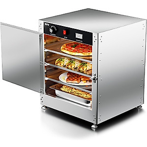 PYY Warming Cabinet 4 Tier 19x19x24 Hot Box Food Warmer for Catering, Countertop Heated Holding Cabinet, Stainless Steel Food Heater Insulated Food Pan Carrier, for Commercial, Kitchen 120V 750W