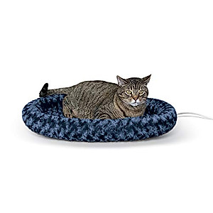 K&H Pet Products Thermo-Kitty Fashion Splash Heated Pet Bed Large Blue 16"x 22" 7W