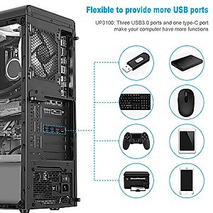 PCI-E to USB3.0 Super Fast Expansion Card 4 Ports(1xUSB-C-3xUSB-A), PCI Express USB Add in Card, Internal Converter PCI Express Expansion Card for Desktop PC Card, Support WindowsXP/7/8/10 and MAC OS
