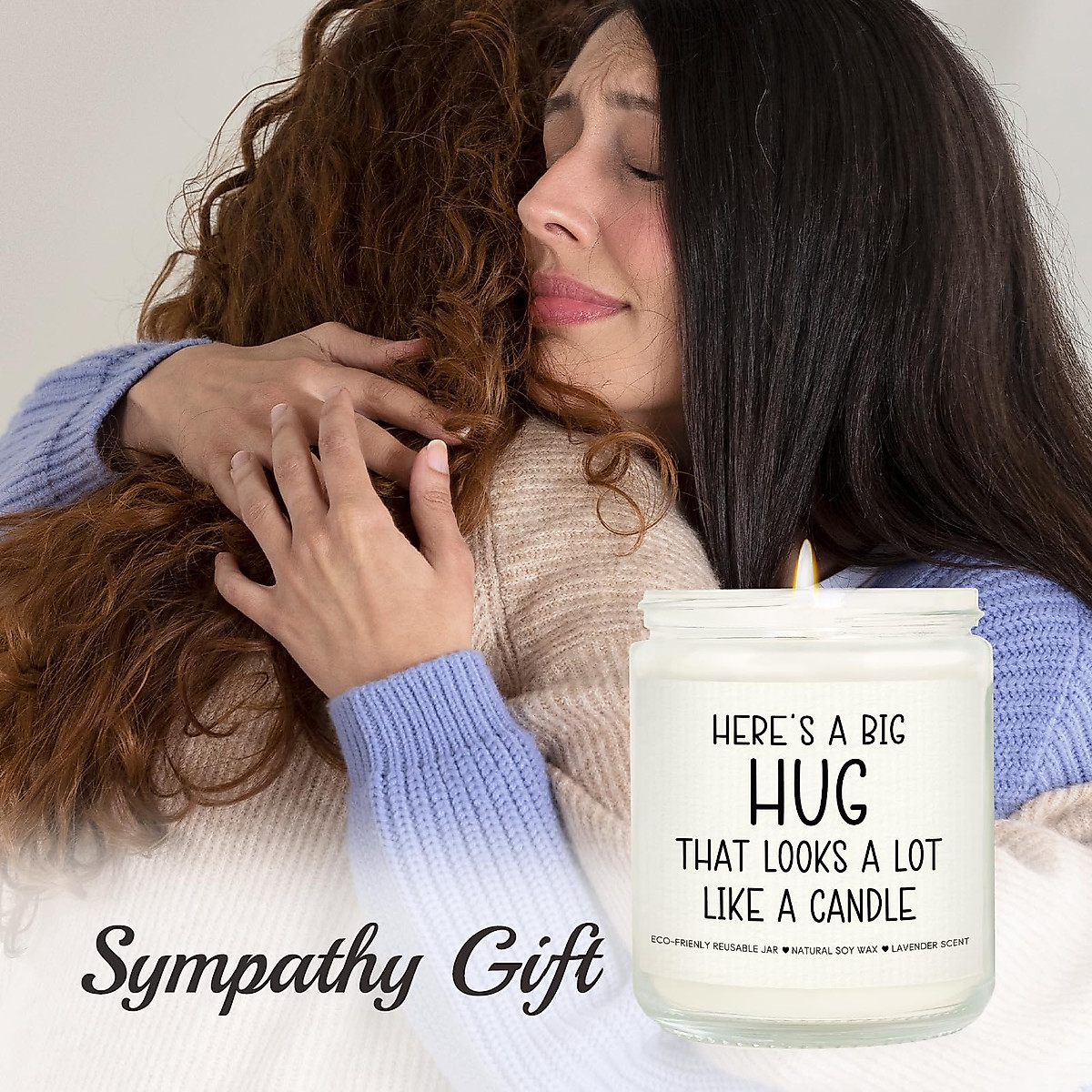 Sympathy Gifts for Loss of Loved One, Sympathy Candle, Get Well Soon/Thinking of You/Bereavement Gift, Comfort Condolences Lavender Candle 7 oz