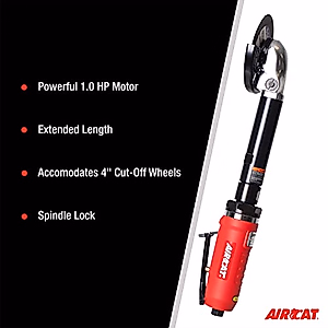 AIRCAT Pneumatic Tools 6275-A 1.0 HP 4-Inch Extended Inside Cut-Off Tool with Spindle Lock 14,000 RPM