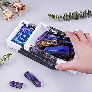 LET'S RESIN Storage Box Molds, Silicone Resin Box Molds, Storage Container with Sliding Lid Design, Epoxy Molds Silicone for Resin Casting, Jewelry, Tarot Cards, Makeup