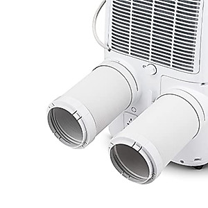 Newair Dual Hose Portable AC | 12,000 BTU | Cools Up To 248 sq. ft | White | Easy Setup Air Conditioner With Window Venting Kit, Self-Evaporative System, Quiet Operation, Dehumidifying, Remote & Timer