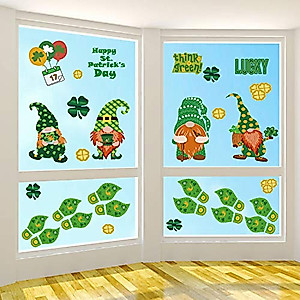 DmHirmg St. Patrick's Day Window Clings, Upgraded St. Patrick's Day Static Window Sticker,Window Sticker for St. Patrick's Day 9 Sheets