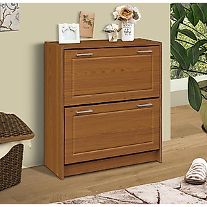 4D Concepts DELUXE DOUBLE SHOE CABINET(light walnut),