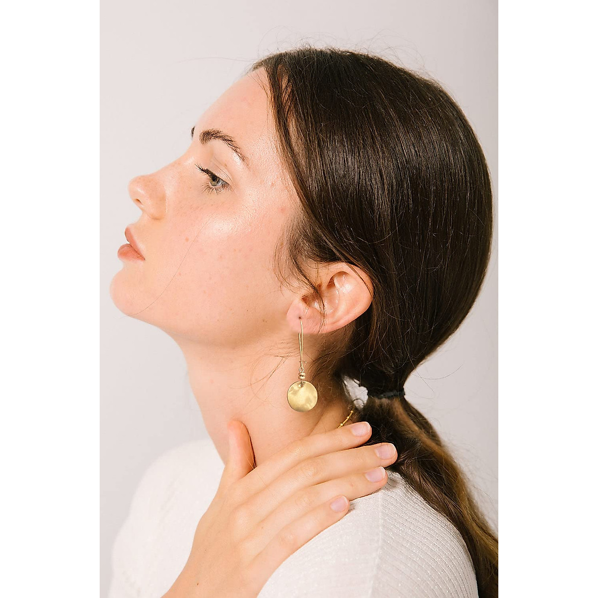 LILIE&WHITE Burnt Gold Round Disc Dangle Earrings For Women Statement Earrings Fashion Earrings Costume Jewelry For Women Boho Earrings