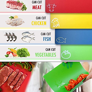 4 Pcs Cutting Boards,Cutting Board Mats Set, Lightweight Toughness Cutting Board Set, Use for Cutting Vegetables, Fruits and Meat, Christmas Gifts