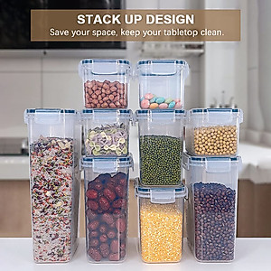 Irfora 7PCS Food Storage Containers kitchen Storage Container BPA Free PP Pantry Organization with Lid Stackable Design for Cereal Snack Noodle Nut Pasta Flour Rice