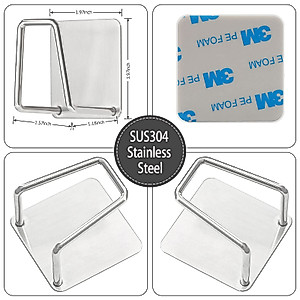 Visengure Sponge Holders for Kitchen Sink 2 Packs, Slivery 304 Multifuctional Stainless Steel Holder, 3.3 lbs Capacity