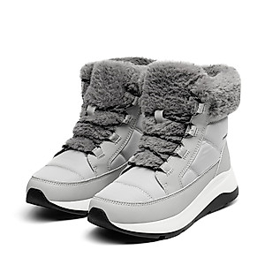 DREAM PAIRS Women's Winter Snow Boots, Faux Fur Waterproof Ankle Booties, Zaylee Ladies Comfortable Short Boots Outdoor,Size 10,Grey,SDSB2208W