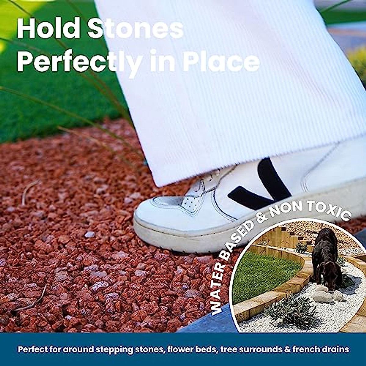 Vuba Easihold XL 1.3 Gallon Pack - Resin Binder for Gravel, Stones, Mulch & Bark - Non Toxic, High Strength, Permeable 5ltrs (169.07 us fl oz)