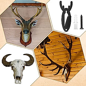 European Mount Skull Hanger Deer Skull Wall Mount Hooks Antler Style Hanger Deer Skull Hanging and Mounting Easy Installation for Living Room Bedroom Home Decor Indoor and Outdoor Use (4 Pcs)
