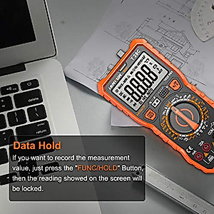 Digital Multimeter, LOMVUM TRMS 6000 Counts Electrical Tester AC/DC Amp Ohm Voltage Tester Meter with Temperature Frequency Resistance Continuity Capacitance Diode and Transistor Test